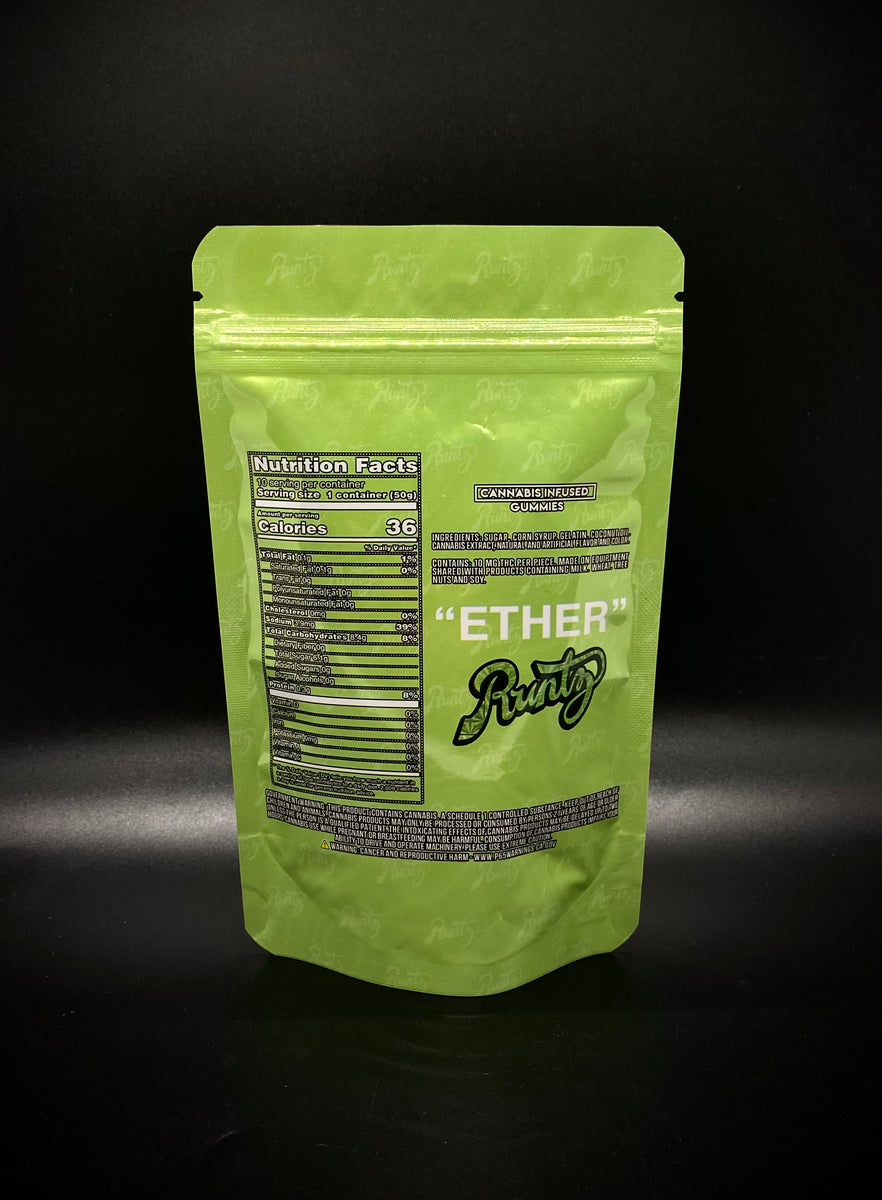 Runtz Gummies -"ETHER" / Green Apple- 3.5 G – Xotic Packagez Locker